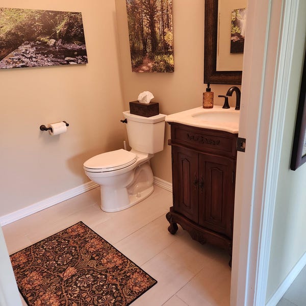 French Country Toile Rug, Blue and White Chinoiserie Trees, Wooded ...