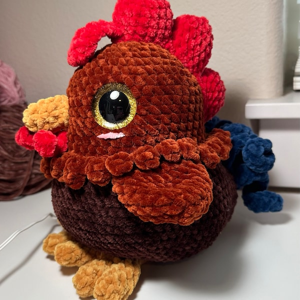 Crochet Chicken Pattern, Amigurumi Chicken Pattern, Andre the Rooster Pattern by Erinmaycrochet ...