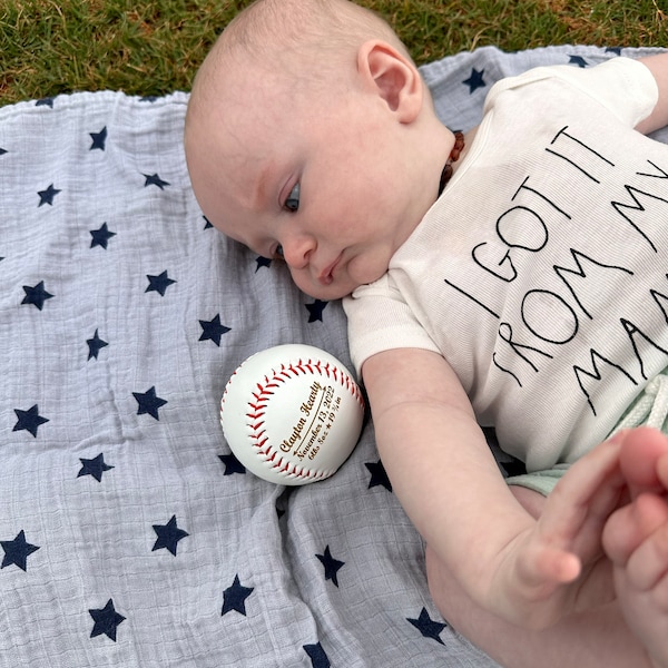 Personalized Baseball, Baby Boys Gift, Newborn Gift, Engraved Baseball ...