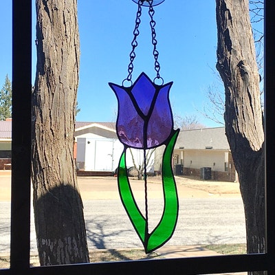 Funny Stained Glass Santa Stuck in the Chimney A Festive Delight for ...