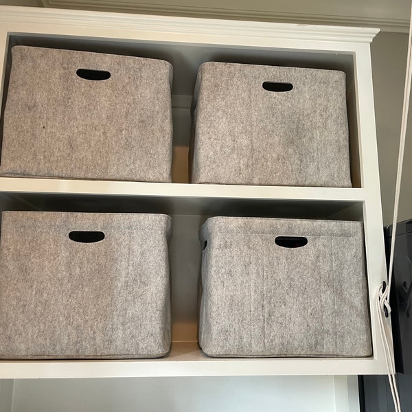 Medium Size / Custom-made Felt Storage Basket / Storage Box for a Shelf ...