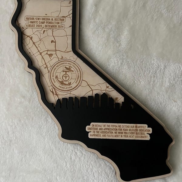Custom Military Promotion Gift, PCS Plaque, State/country/base Going ...