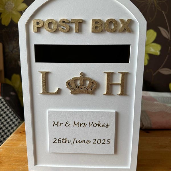 PERSONALISED Wedding Postbox Mdf Wedding Card Post Box - Etsy UK