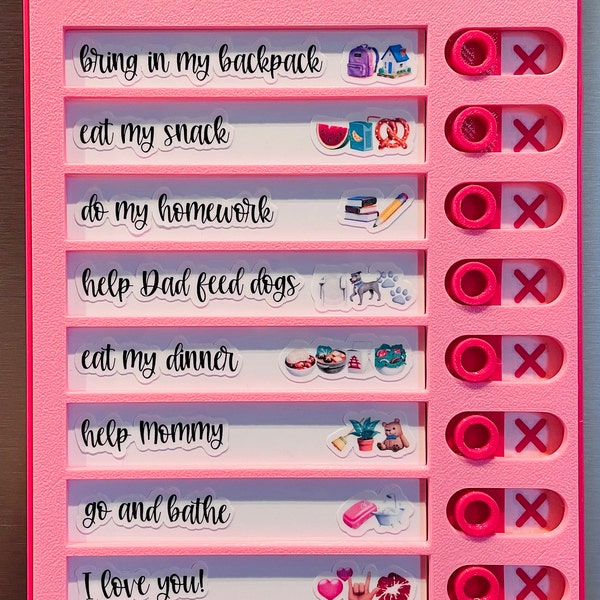 Personalized Kids Routine Chart, 9 Slot Magnetic Daily Checklist - Etsy