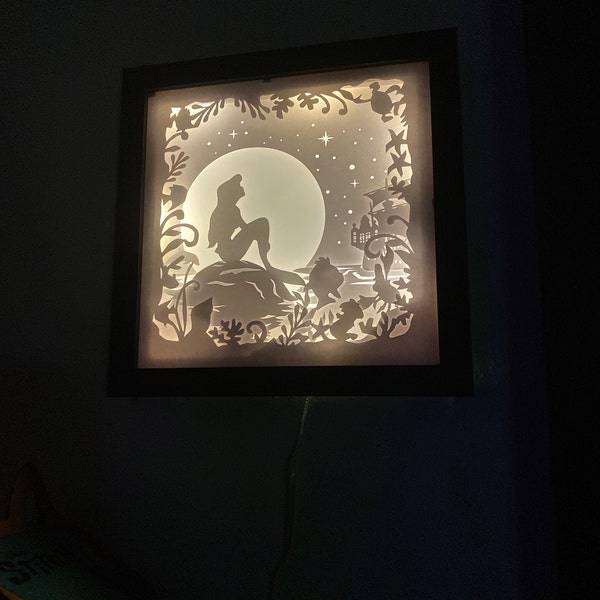 The Little Mermaid, Ariel, Beach Life, Decorative Shadow Box Shadowbox ...