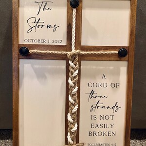 A Cord of Three Strands Unity Ceremony Braided Cord Cross Sign With ...