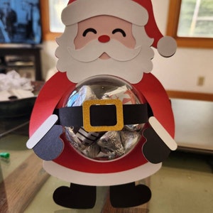 Christmas Santa Candy Holder Svg Santa Candy Dome Svg Template ...