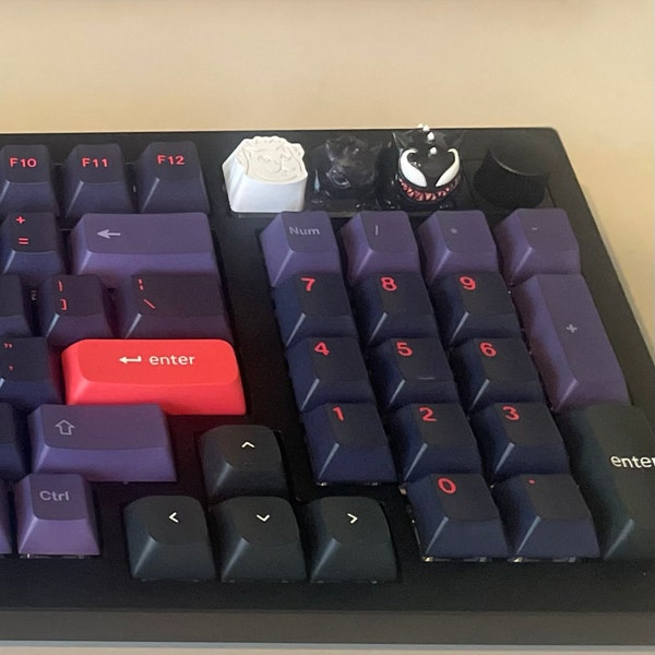 Gengar Venom Black Keyboard Cherry Mx Keycap Resin Mechanical Keyboard ...