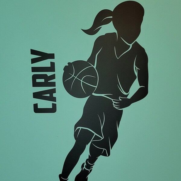 Custom Name Girls Basketball Wall Decal - 0265 - Home Decor - Wall ...