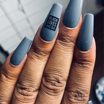 SYMBOL Nail Decals black Lives Matter BLM Fist Protest Nail Art Set99 ...