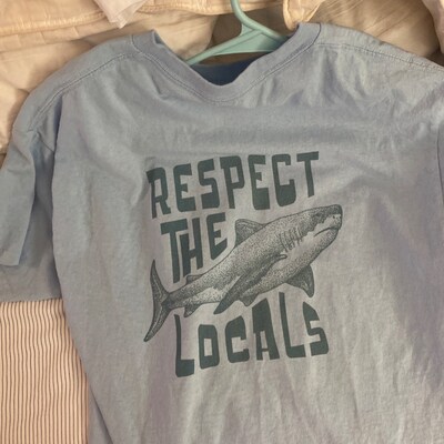 Respect the Locals Great White Shark Sweatshirt Save the Local Sharks ...