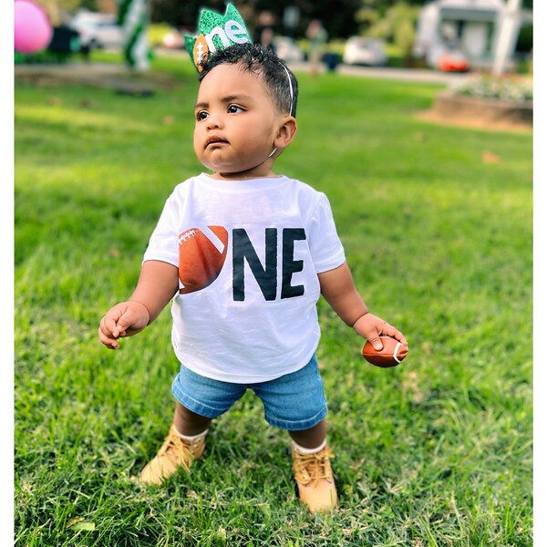 Football One Boys 1st First Birthday Shirt, Football Birthday Shirt ...
