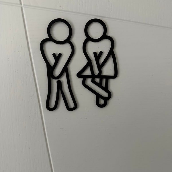 Funny Bathroom Signs - Toilet Pee Signals - Men and Women Restroom ...
