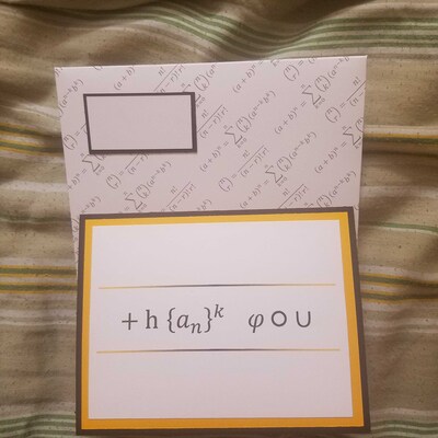 Thank You Math Themed Thank You Card Geek Thank You Card Maths Thank ...