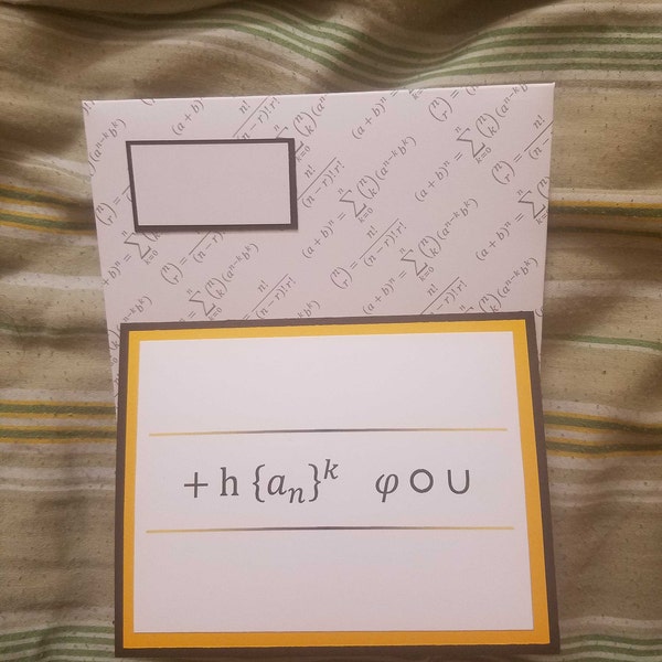 Thank You - Math Themed Thank You Card - Geek Thank You Card - Maths ...