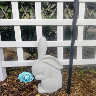 Rabbit Statue, Concrete Garden Rabbits, Garden Decor, Cement Rabbit ...