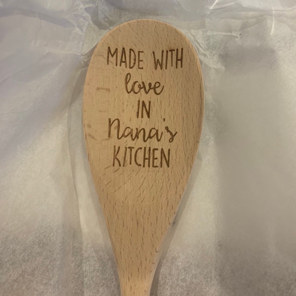 Made With Love in Nana's Kitchen Spoon, Nana's Kitchen, Wooden Spoon ...