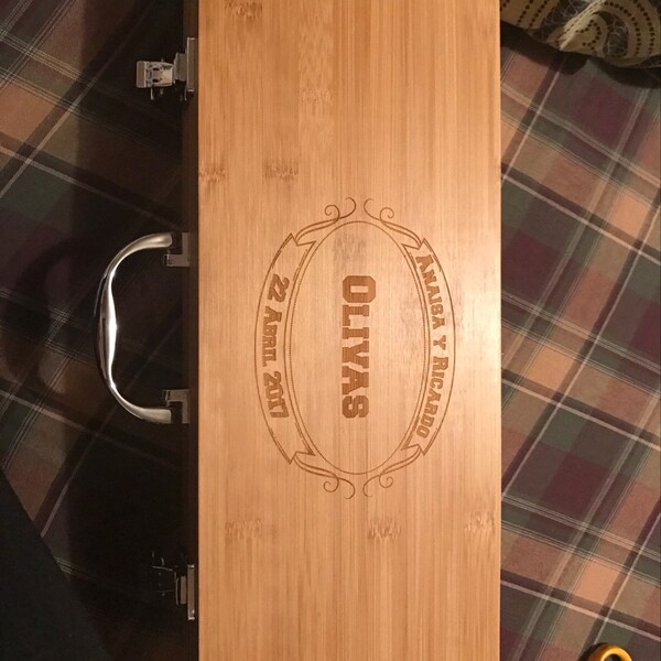 Personalized Grill Set Bamboo 5 Piece BBQ Gift Set - Engraved Wedding ...