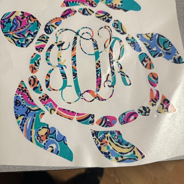 Car Decal Sea Turtle / Sea Turtle Monogram Decals / Yeti Decals ...