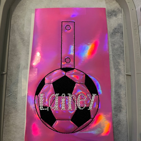 Soccer Ball Bag Tag - 5 X 7 ONLY - in the Hoop - DIGITAL Embroidery ...