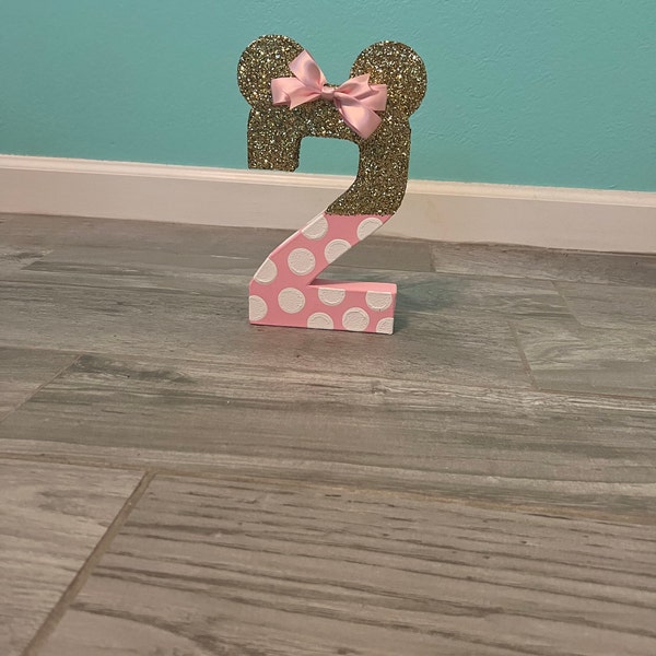 Minnie Mouse Inspired Photo Prop, Age Photo Prop, Paper Mache Number ...