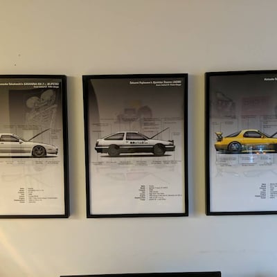 Initial D Fifth Stage / Final Stage 3 Pieces Set Print Infographic AE86 ...