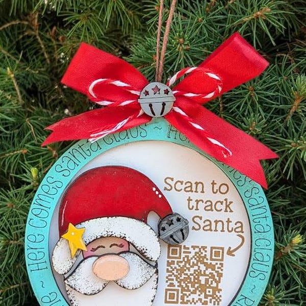 Santa Tracker Christmas Ornament SVG File | Laser Cut File | Santa ...