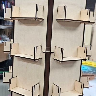 Laser Cut Files for 4 Inch Coaster Display Stand With 15 Pockets, Craft ...