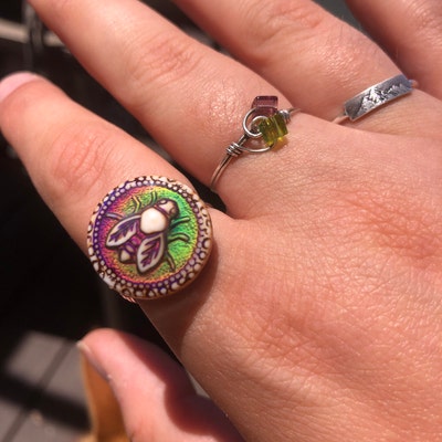 Honey Bee Mood Ring Color Changing Ring Novelty Ring Wire Wrapped in ...