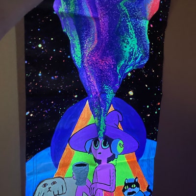 Acid Rain blacklight Trippy Tapestry Psychedelic UV Reactive - Etsy
