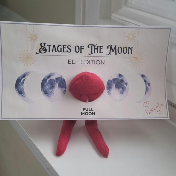 Elf Stages of the Moon Printable - Full Moon Elf Edition | Christmas ...