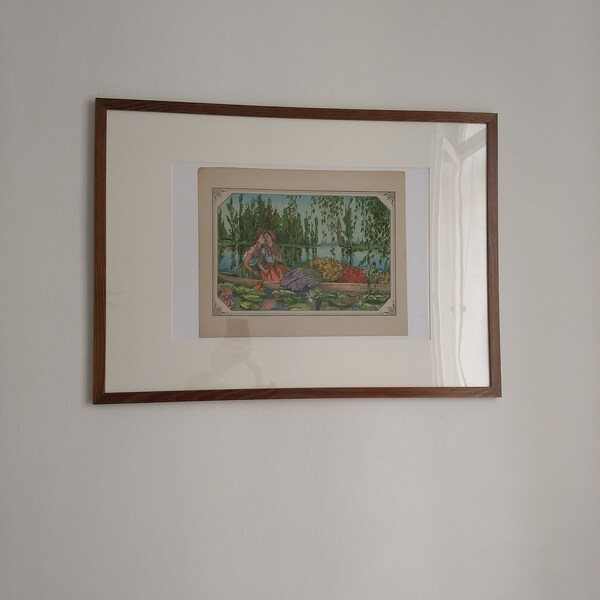 Wood Frame With Mat for Your Print Black, White, Walnut, Natural ...