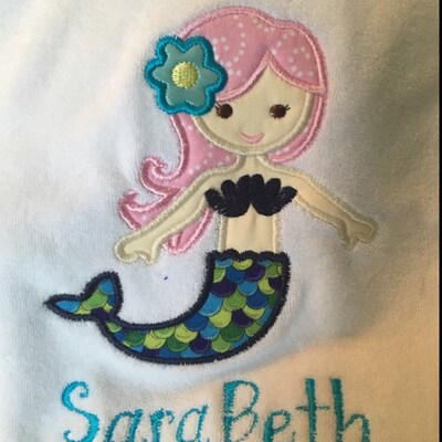 Instant Download Mermaid Applique Machine Embroidery Design - Etsy