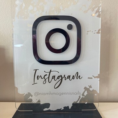 Custom Acrylic Instagram Sign for Business Reception Social Media ...