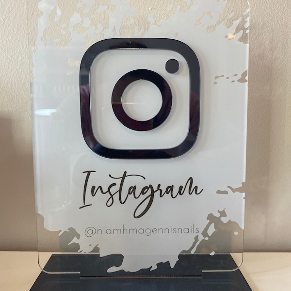 Custom Acrylic Instagram Sign for Business Reception - Social Media ...