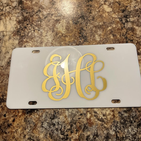 Custom Mirror bronze License Plate, Car Tag, Personalized Car Tag ...