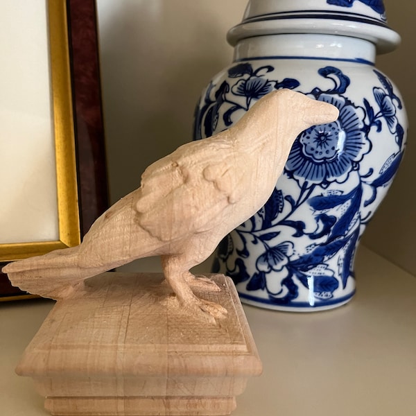 Raven Wooden Finial for Staircase Newel Post #1, Crow Finial Bed Post ...