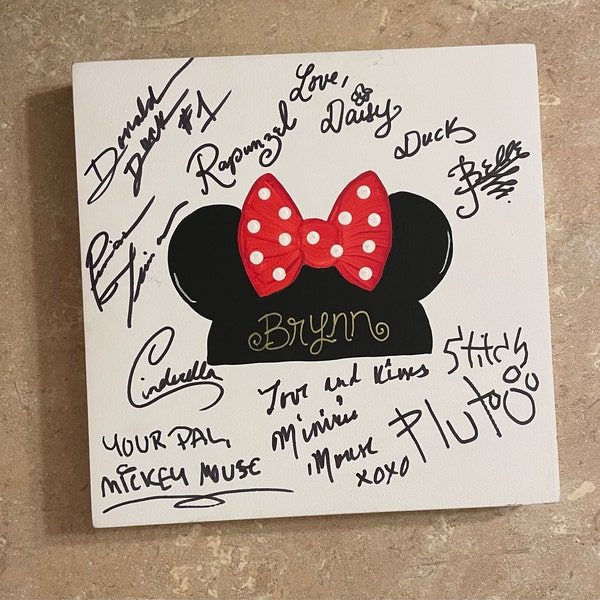 Autograph Board, Disney Character Autograph Board, Minnie Mouse Ears ...