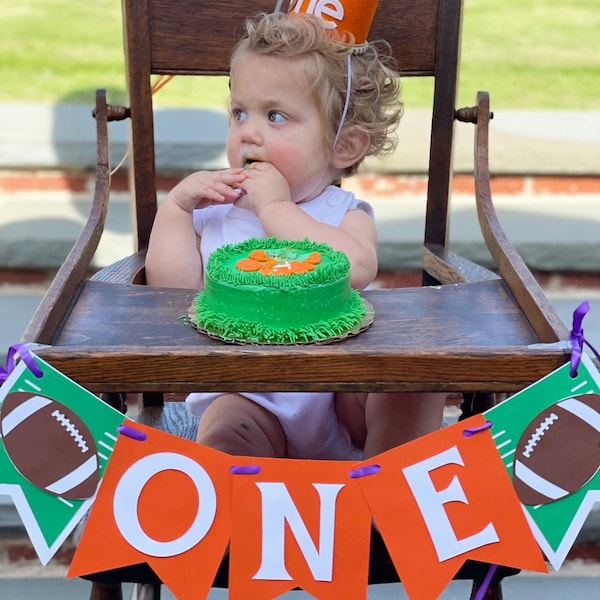 Football First Birthday Decorations Football 12 Month Photo Banner ...