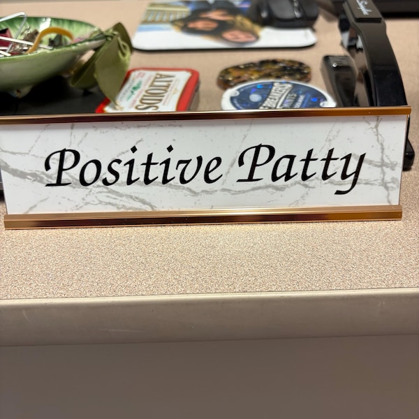 Personalized Desk Name Plate Nameplate Brushed Rose Gold With Rose Gold ...