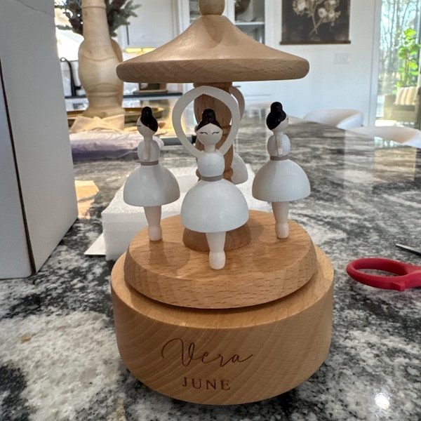Personalised Ballerina Musical Carousel Wooden - Personalised Musical ...