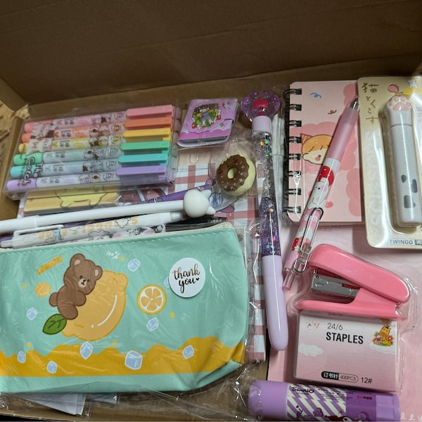 Set of 4 Notebook Student Horizontal Line A5 Notebook Cartoon Cute Ice ...