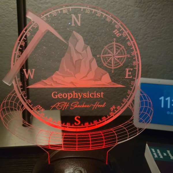 Geologist Gift Personalized 3D Lamp, Gift for Geological Engineer ...
