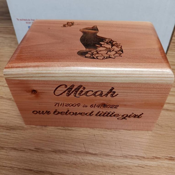 Engraved Wood Cat Urn: Small Pet Cremation Box - Etsy