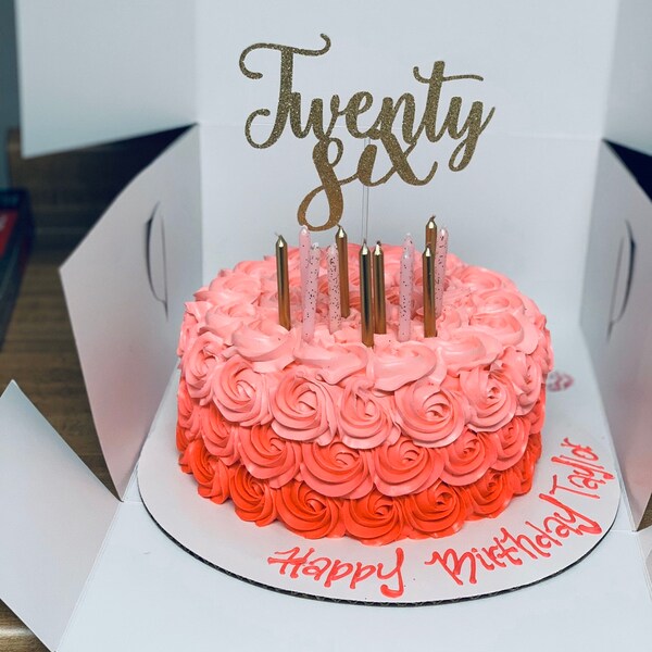 Twenty Six Cake Topper, 26 Cake Topper, Happy 26th Birthday, 26 Party ...