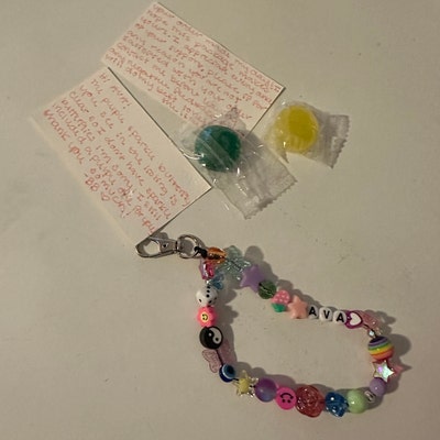 Beaded Keychain 90s Beaded Keychain Y2K Aesthetic Custom Beaded ...