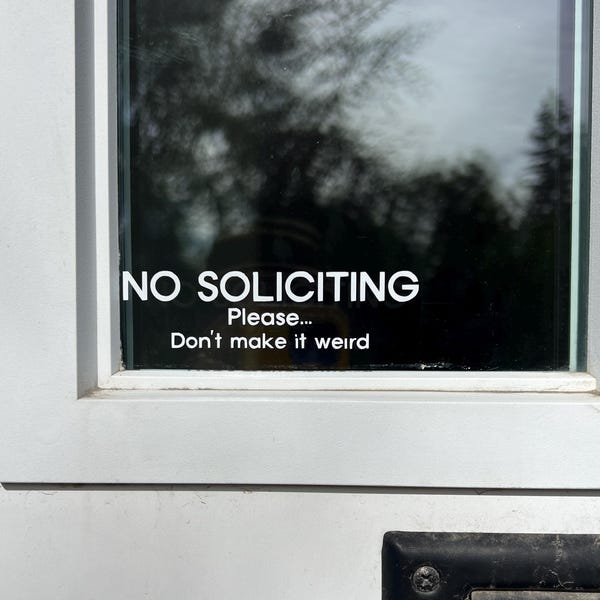 Door Vinyl Decal | Please No Soliciting Front Door Sign | No Solicit ...