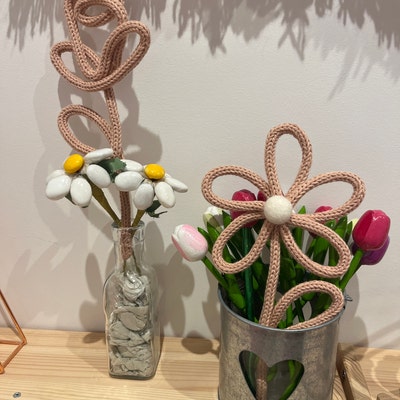 Knitted Wire Flower Wildflower Decor nursery Wall Hanging Baby Gift ...