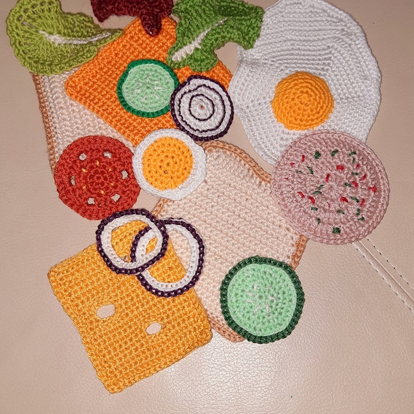 Triangle Sandwich Play Set Amigurumi Crochet Play Food Pattern PDF in ...