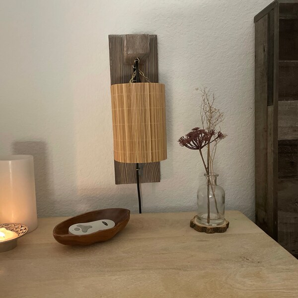 Wall Wood Light, Wood Wall Bedside Reading Sconce, Wood Wall Lamp ...